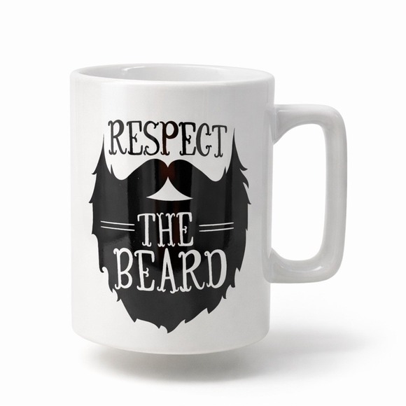 Clay Art | Dining | Respect The Beard White Coffee Mug 45 In Rustic ...